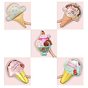 5PCS Kawaii Ice Cream Balloons Party Supplies Decorations Food Summer Birthday Baby Shower Themed Party Favor