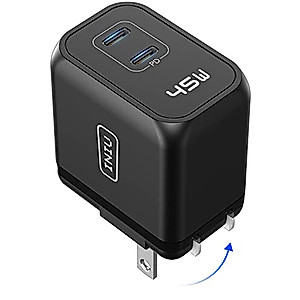 45W USB C Super Fast Charger, INIU I622 PD PPS Foldable Dual USB C Wall Charger Supports Super Fast Charging for Samsung S23 Ultra/S23/S22/S21/S20/Note, MacBook Air, Steam Deck, iPhone 14, iPad