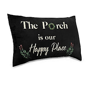 DZGlobal Porch Pillows Decorative Outdoor Pillows for Patio Furniture Cushions Covers Set of 2 Welcome Lumbar Pillow with Words 12x20 for Outside Chair Bench