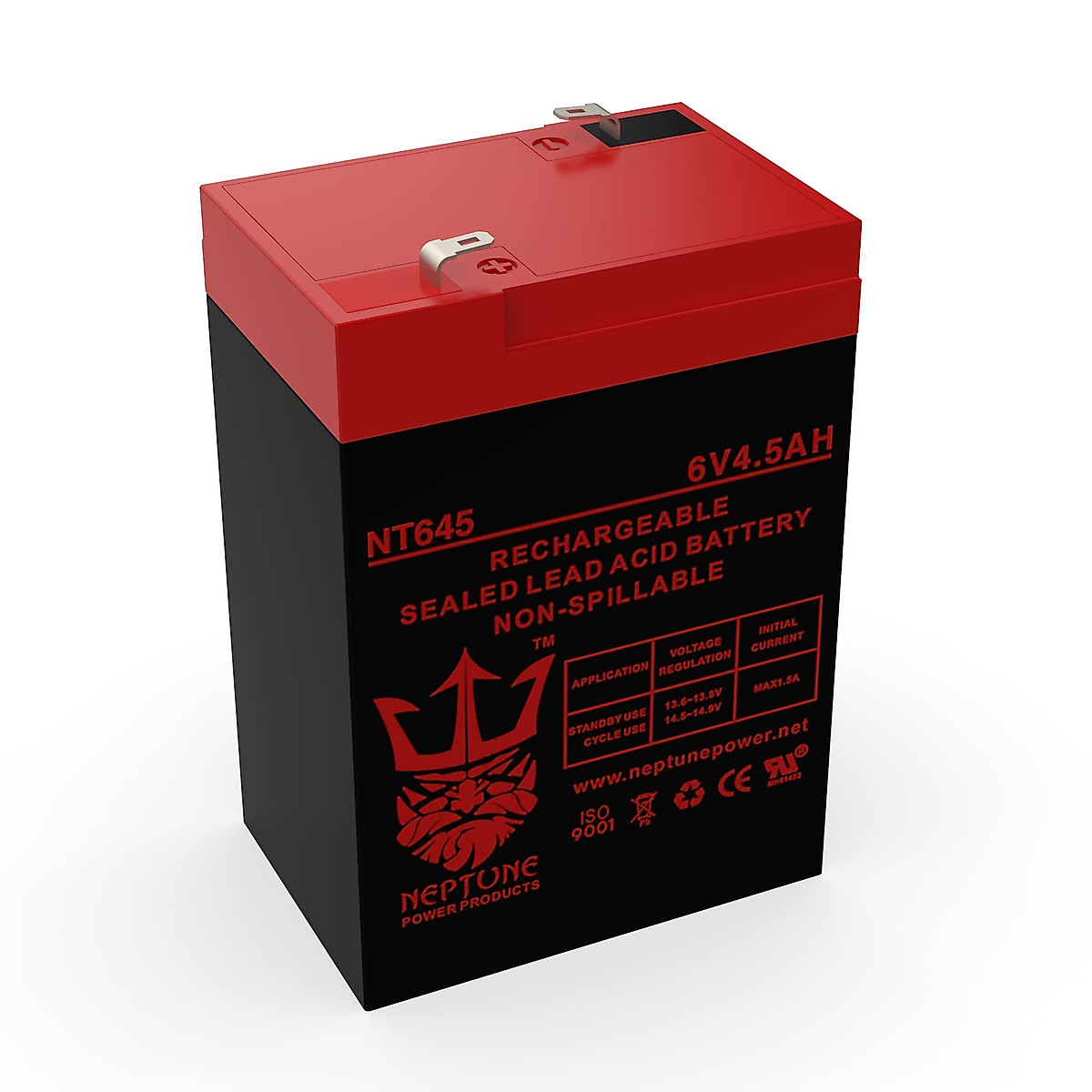 Neptune NT-645 6V 4.5AH 3FM4 Replacement Battery with F1 Terminal