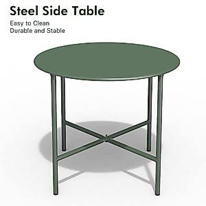 Grand patio 3-Piece Outdoor Acapulco Chair Set, Patio Furniture Set with Wicker Rope, Bistro Table and 2 Low Seat Chairs, Cool Olive Green