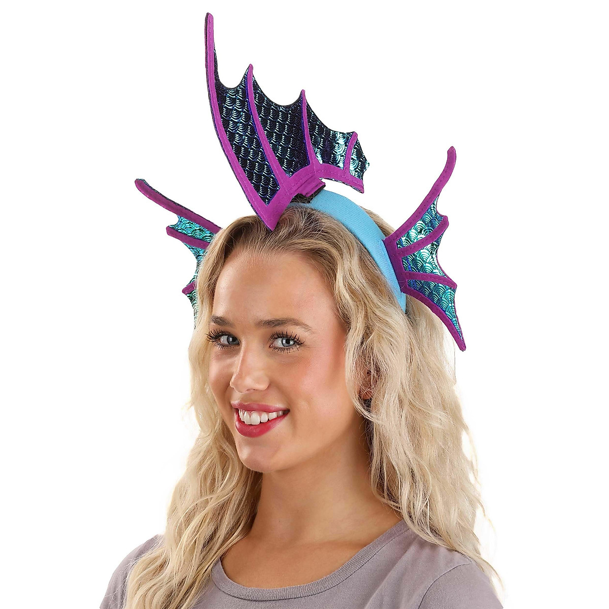 Seahorse Shimmer Sparkle Fin Headband - Velvet Fabric with Felt Wings, Lightweight and Comfortable