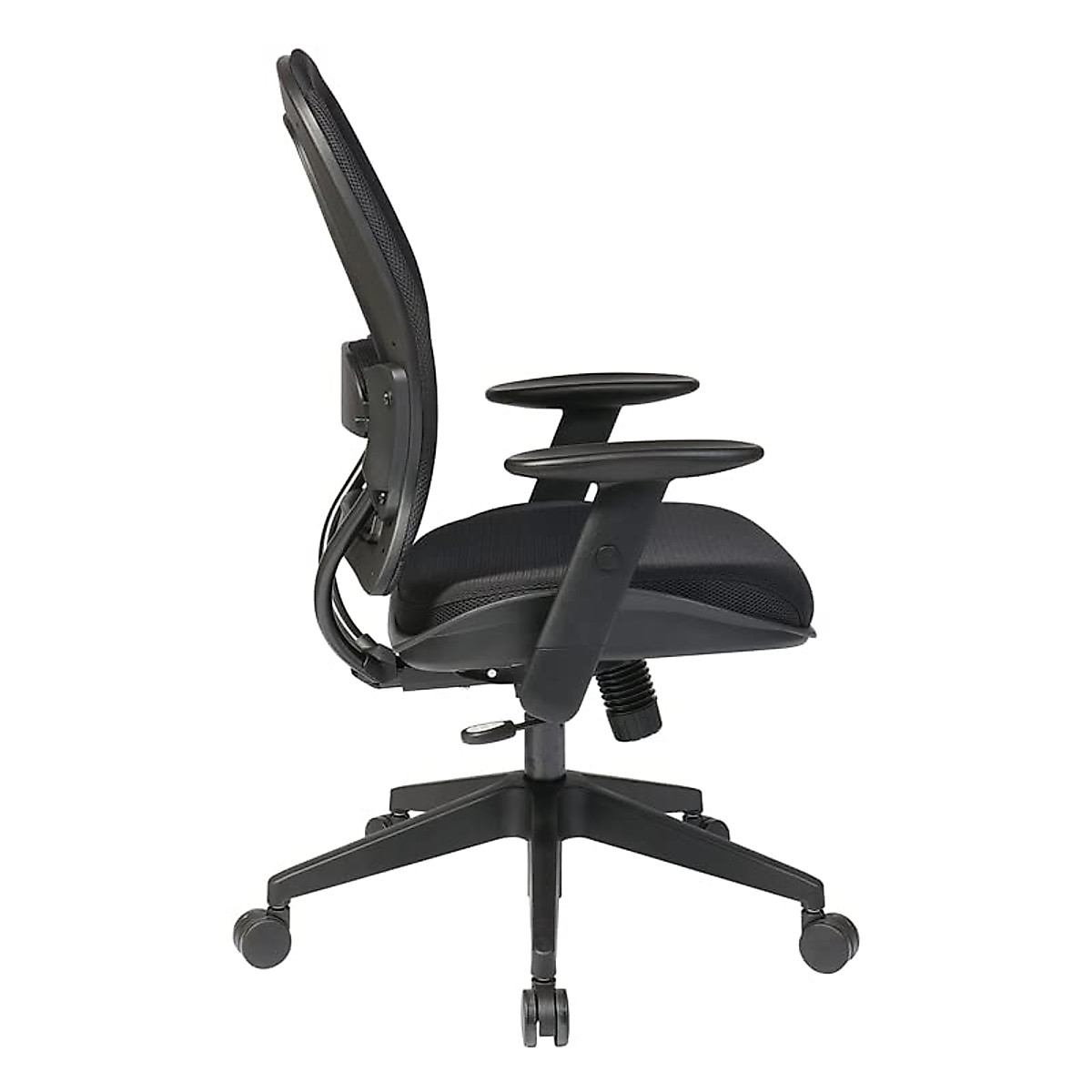 SPACE Seating Professional AirGrid Back and Mesh Seat, 2-to-1 Synchro, Adjustable Arms and Tilt Tension Task Chair, Dark Grey
