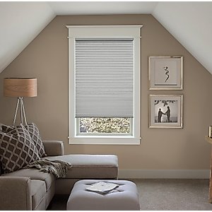BlindsAvenue Custom ¾” Pleat, Cellular Shades, Color Urban Gray, Blackout Fabric Available in 2 Cordless Lift Systems. Customize to Widths Between 18”-96” Wide & Any Height Between 18”–84”