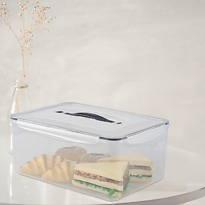 Eagrye 15 L Rectangular Plastic Clear Airtight Food Storage Containers with Latch Lid, 4 Pack Rectangle Food Storage Container with Portable Handle