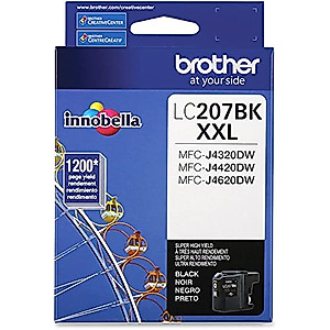 Brother Printer LC207BK Super High Yield Ink Cartridge, Black