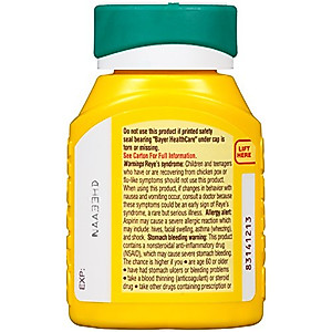 Aspirin Regimen Bayer, 81mg Enteric Coated Tablets, Pain Reliever/Fever Reducer, 200 Count