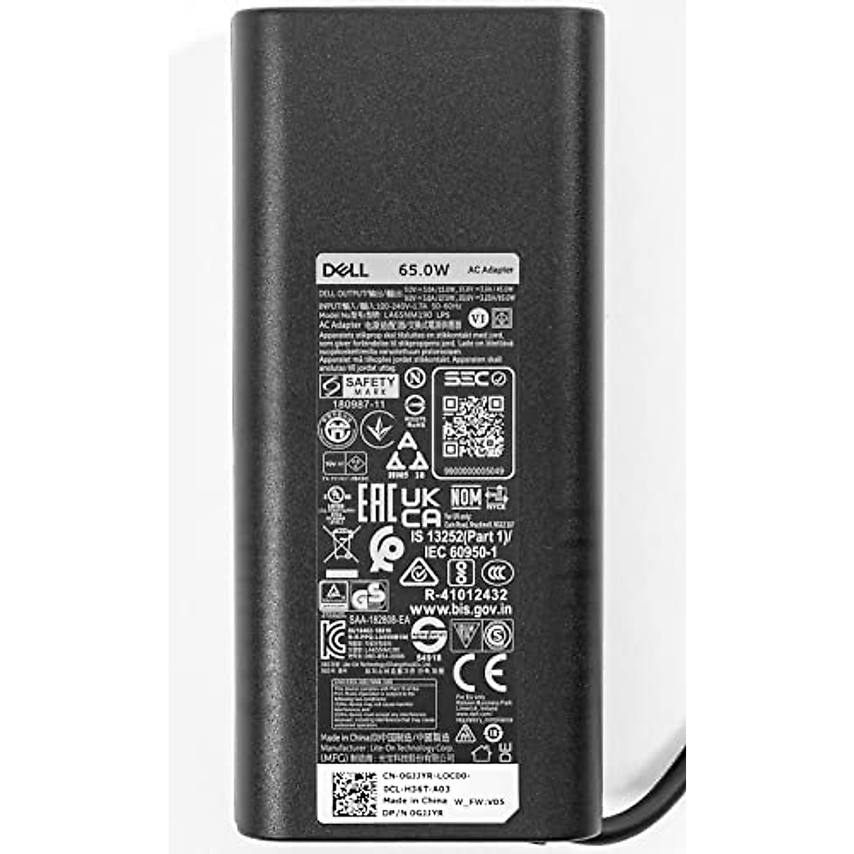 Dell 65W USB-C Laptop Charger for XPS and Latitude 5000 - Power Cord Included