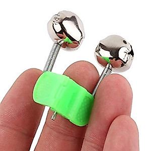 KISEER 50 Pcs Plastic Fishing Bells Clips Fishing Rod Alarm with Dual Alert Bells