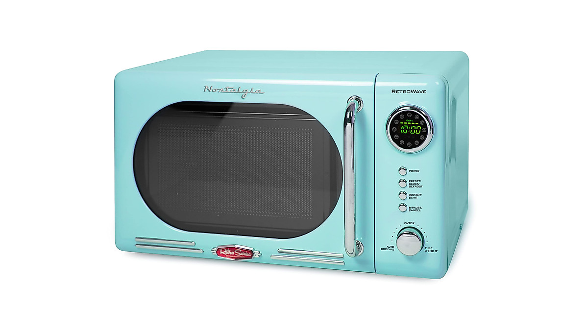 Nostalgia Retro Microwave & Toaster Set - Aqua Elegance