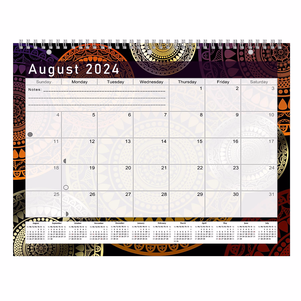 2024-2025 Academic Year 12 Months Student Calendar/Planner for Wall & Desk & 3-Ring Binder, for School, Teacher, Student (Fractal Edition #015)