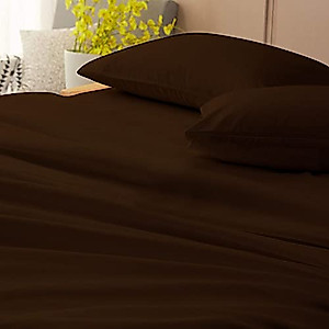 Kavy Beddings 6 Piece Bed Sheet Set Hotel Luxury Chocolate Full Size 28 Deep Pocket Bed Sheets 1000 Thread Count, 100% Egyptian Cotton