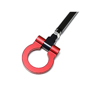 iJDMTOY Red Track Racing Style Front Bumper Tow Hook O-Ring Compatible with Chevrolet 2020-up Corvette C8, Made of Light Weight CNC Aluminum