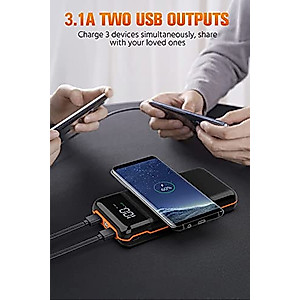 UYAYOHU Portable-Charger-Power-Bank - 40000mAh Power Bank Built in Out/Input Cables 10W Wireless Charger and Flashlight 5V3.1A Quick Charge Compatible with Smart Devices and Cell Phones