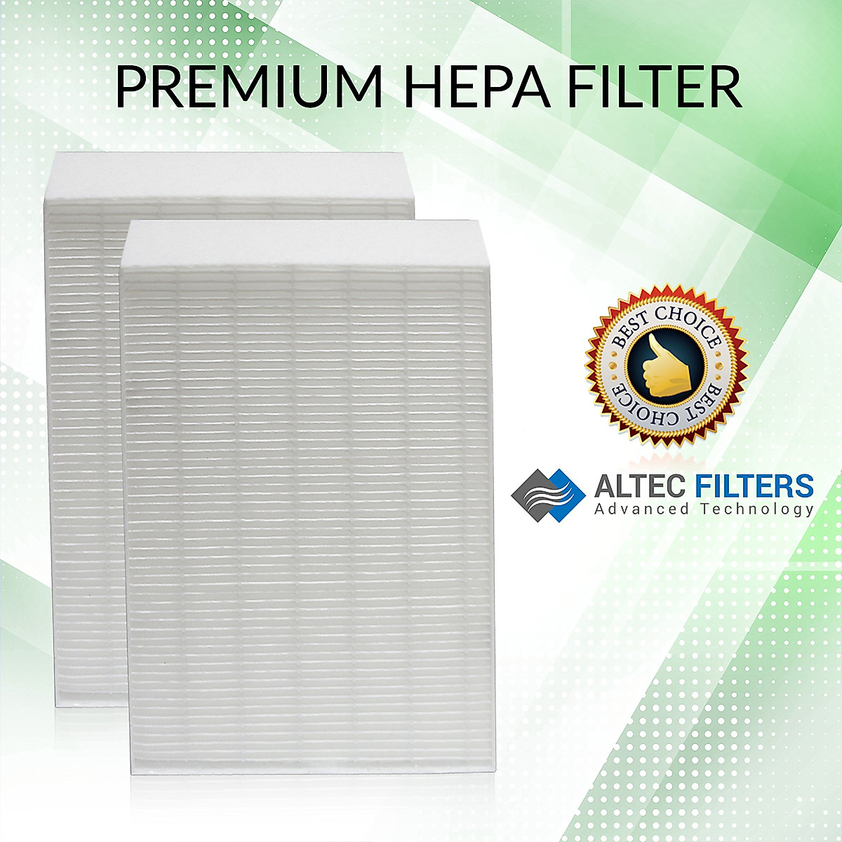 Altec Filters HEPA Premium Quality Replacement Filters Compatible with HPA200 Filter R Air Purifier, 2 Pack Fits HPA090, HPA100, HPA200, HPA300 HW HRF-R2 (HRF-R2 2 Pack)