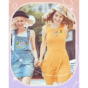 23 Pcs Positive Pins Inspirational Lapel Pin Cartoon Cute Pins Motivational Pins for Backpacks Aesthetic Brooch Pin Badges for Women Girl Jeans Jackets Hats Decor (Vivid Style)