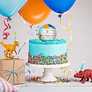 11 Pcs Disco Balls Cake Toppers Birthday Party Decorations Small Disco Ball Table Centerpiece Decor for 70s Themed Dance Party Supplies (Silver)