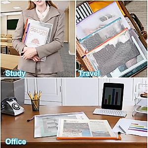Mesh Zipper Pouch,Waterproof Zipper Bags,18pcs Document Folders,for Puzzle Board Game Storage,for School Office Supplies.