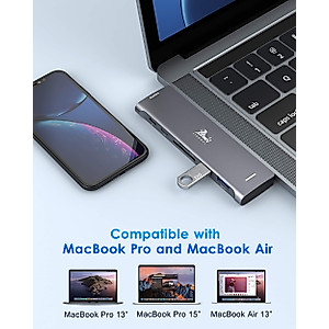 LIONWIE 6 in 1 USB C to Dual HDMI Hub Adapter, 7 in 2 USB C Hub Adapter for MacBook Pro Air 2021-2016