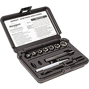 Hougen 11075 RotaCut High Speed Steel Cutter Kit 5/16”, 3/8", 7/16”, 1/2", 9/16”, 5/8, 3/4", 1/4" Cutting Depth, Bright Finish, 3/8" Shank