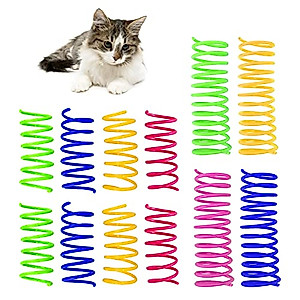 Andiker Cat Toys for Indoor Cats, 4 Big Cat Springs & 8 Small Springs Cat Interactive Toy for Swatting, Biting, Hunting Cat Creative Toy to Kill Time and Keep Fit Colorful Plastic Spring (12pc)
