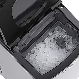 Newair Nugget Ice Maker, Sonic Speed Countertop Crunchy Ice Pellet Machine 45 lbs. of Ice a Day, Stainless Steel, Self-Cleaning Function and BPA-Free Parts, Perfect for Home, Kitchen, and More