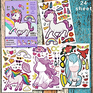 Mocossmy Make a Face Stickers Sheets,24 Sheets Make Your Own Animal Face Mix and Match Stickers,DIY Stickers for Kids Art Crafts School Family Rewards Birthday Gifts Party Favor Supplies Games