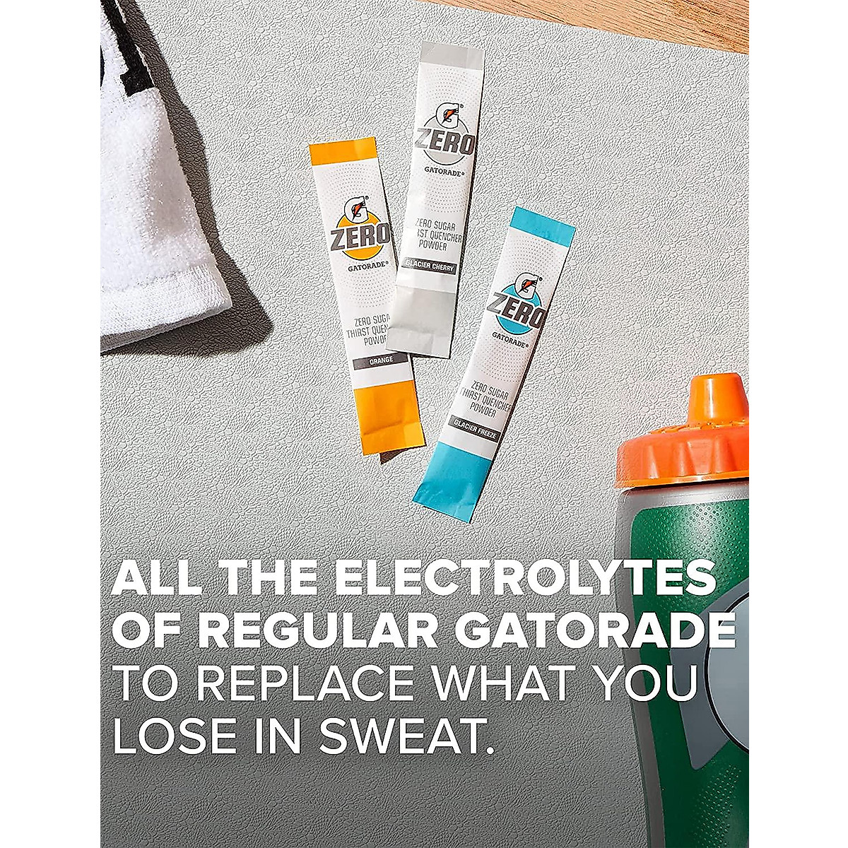 Gatorade Zero Thirst Quencher Powder Packets, Orange, 0.10 oz Individual Packets 40 Count