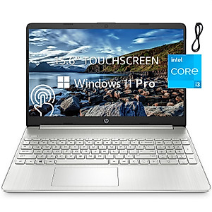 HP 15 15.6" Touchscreen Business Laptop Computer, Intel Core i3 1115G4 up to 3.2GHz (Beat i5-10210U), 64GB DDR4 RAM, 1TB PCIe SSD, 802.11AC WiFi, Bluetooth, Silver, Windows 11 Pro S, BROAG Cable