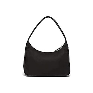 PRAD Nylon Handbag Classic Silver Buckle Triangle Label Black One Shoulder Underarm Mini Tote Gift For Women