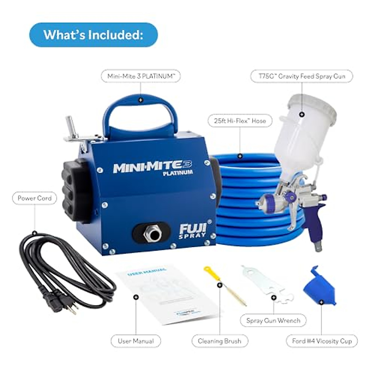 Fuji Spray 2803-T75G Mini-Mite 3 Platinum - T75G Gravity HVLP Spray System