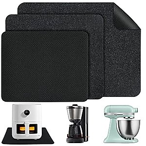 BYKITCHEN Heat Resistant Mat , 3 Different Size, Small Kitchen Appliances Slider Mat for Air Fryer, Coffee Maker, Stand Mixer and More, with Appliance Sliders Function