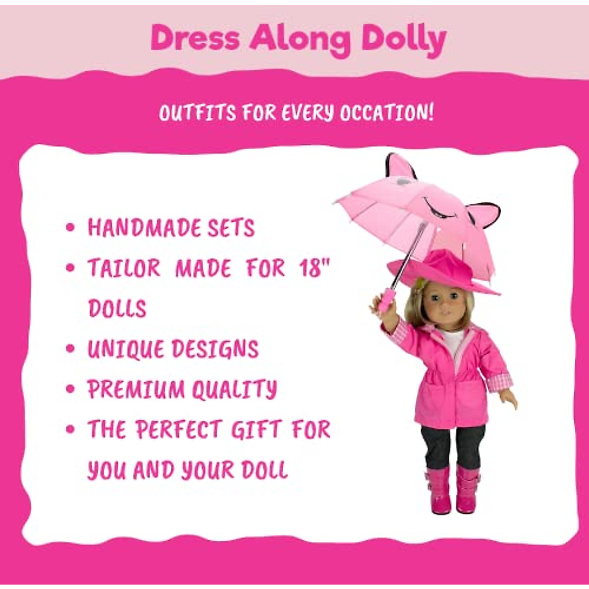 Skiing Winter Doll Outfit for American 18" Girl Dolls - 7 Piece Premium Handmade Clothes Set Costume