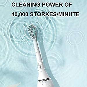 GRISHKO Poby Electric Toothbrush for Adults - Rechargeable Clean Tooth Brush Charge for 2 Hours Using 55 Days with 3 Modes and Smart Timer, IPX7 Waterproof Whitening Electric Toothbrush(White)