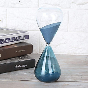 Hourglass Clock Blue Sand Timer, Innovative Cone Shape Unique Sand Clock Timer Glass Birthday Gift Office Kitchen Decor Table Ornament(S)