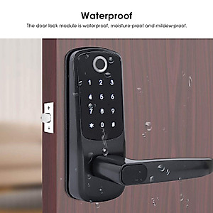 Biometric Fingerprint Door Lock, Fingerprint Password Lock, Remote Control Doorlock, Intelligent Electronic Lock with Virtual Password Design/Mechanical Key/Anti-Peeping, for Alexa Voice Control