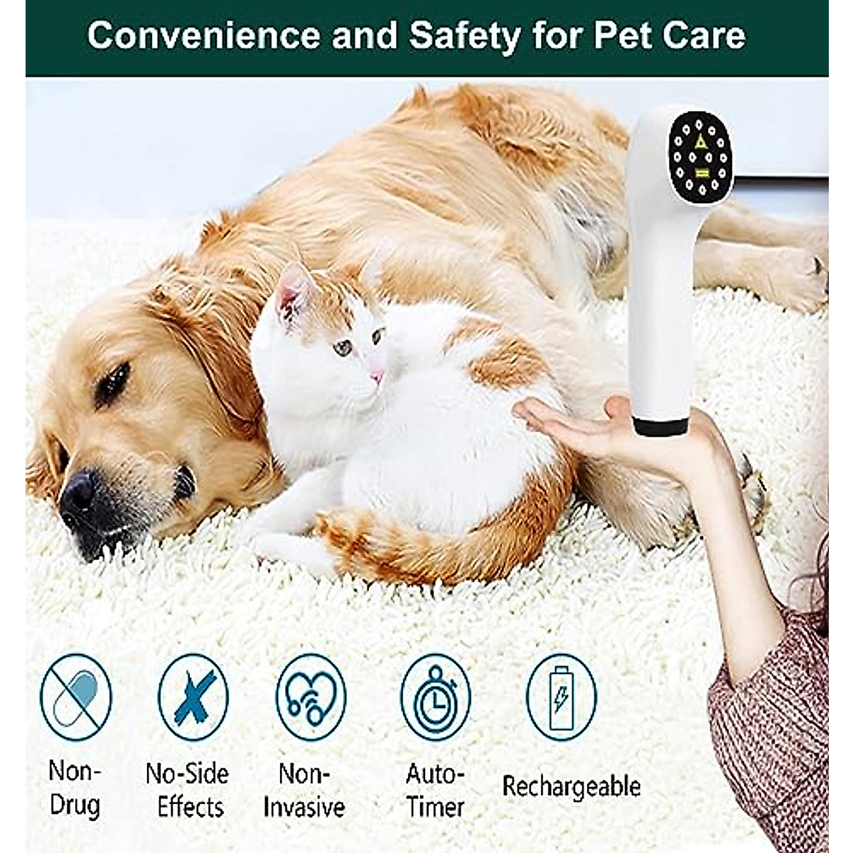 iKeener Handheld Red Light Therapy for Dogs,Portable LLLT Vet Device for Dogs and Pets, 650nm & 808nm Infrared Therapy for Pain Relief,Itching Skin & Wound Care in Dogs, Cats, Horses