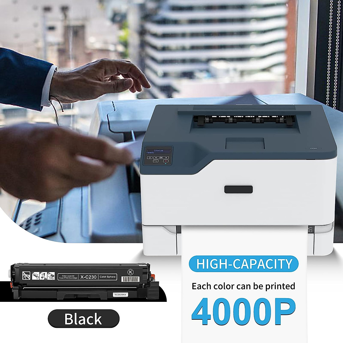 Kukushoo Compatible C230 C235 Toner Cartridge with Chip Replacement for Xerox C230/C235 (1-Pack)