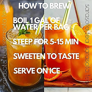 Sarasota Tea, Gallon Tea Bags, Gourmet Black Iced Tea Bags, 1 Gallon Iced Tea Bags, (48 Count)