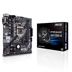 ASUS Prime H410M-A/CSM LGA1200 (Intel® 10th Gen) Micro-ATX Commercial Motherboard (M.2 Support, HDMI, D-Sub, DVI, USB 3.2 Gen 1, COM Header, TPM Header and ASUS Control Center Express)
