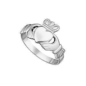 Biddy Murphy Women's Claddagh Maids Ring Made in Ireland Classic Sterling Silver Traditional Claddagh Design Fine Details Made in Co. Dublin by Irish Artisan Jewelers Size 6
