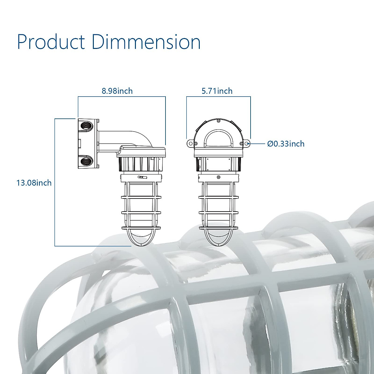 Sokply LED Explosion Vapor Proof Light UL844 Certified 30W 4200LM (120W HPS Eqv.), Class I Division II Hazardous Locations Industry Luminaires AC100-277V IP66 Waterproof, O Series