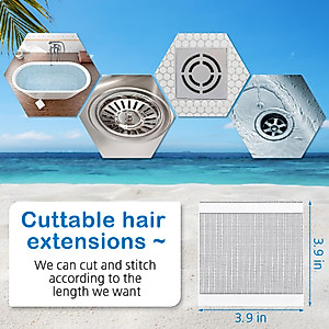 wudianbanCC Cutable Shower Drain Hair Catcher,Disposable Shower Drain Sticker,Drain Hair Catcher, Easy to Stick,Suitable for Bathroom, Bathtub,Kitchen L 393.7''*W3.93 ''