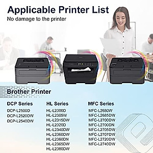 TN660+DR630 TESEN Compatible Toner and Drum Cartridge Replacement for Brother TN660 DR630 for use with MFC-L2700DW HL-L2300D HL-L2320D HL-L2340DW HL-L2360DN HL-L2380DW DCP-L2540DW (1 Drum + 3Toners)