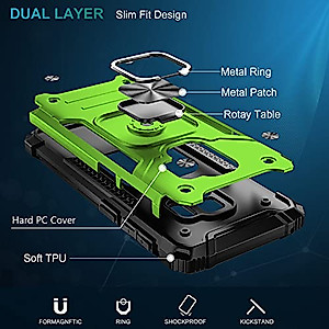 IKAZZ Galaxy S9 Case,Samsung S9 Cover Dual Layer Soft Flexible TPU and Hard PC Anti-Slip Full-Body Rugged Protective Phone Case with Magnetic Kickstand for Samsung Galaxy S9 Green