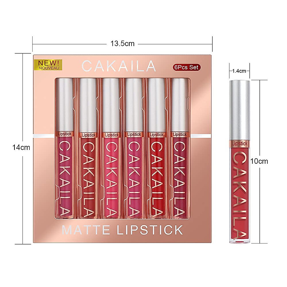 KARNAR 6 Pcs Lipstick Matte Liquid Lipstick Lipgloss Set for Women labiales mate 24 horas originales matte larga duracion 24 Deep Red Original 24 Hours Lipstick Lip Stain Long Lasting Waterproof.