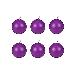 Zest Candle 6-Piece Ball Candles, 3-Inch, Purple