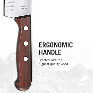 Victorinox 6.7-Inch Wood Santoku Knife with Fluted Edge