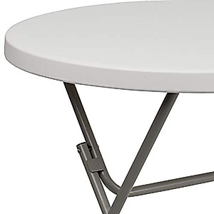 Flash Furniture Kathryn 2.63-Foot Round Granite White Plastic Folding Table