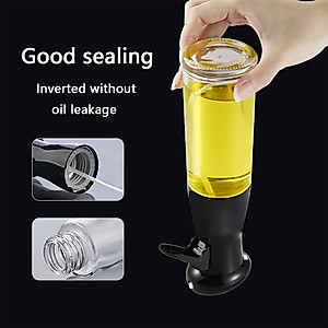 NatureMature Olive Oil Sprayer for Cooking, 200ml Glass Bottle Mister, Kitchen Gadgets Air Fryer Accessories for Baking, Frying, Roasting, Salad, BBQ. (Black)